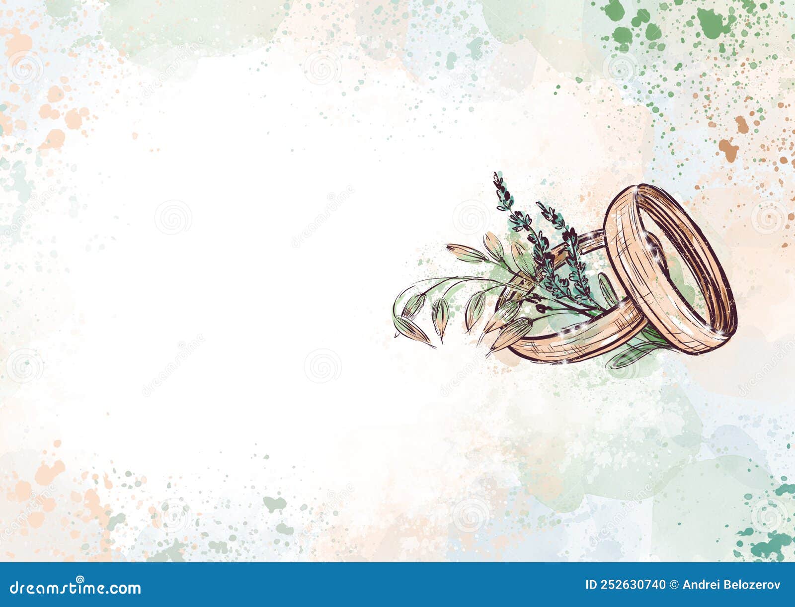 Horizontal Wedding Background in Rustic Eco Style. Stock Photo - Image ...