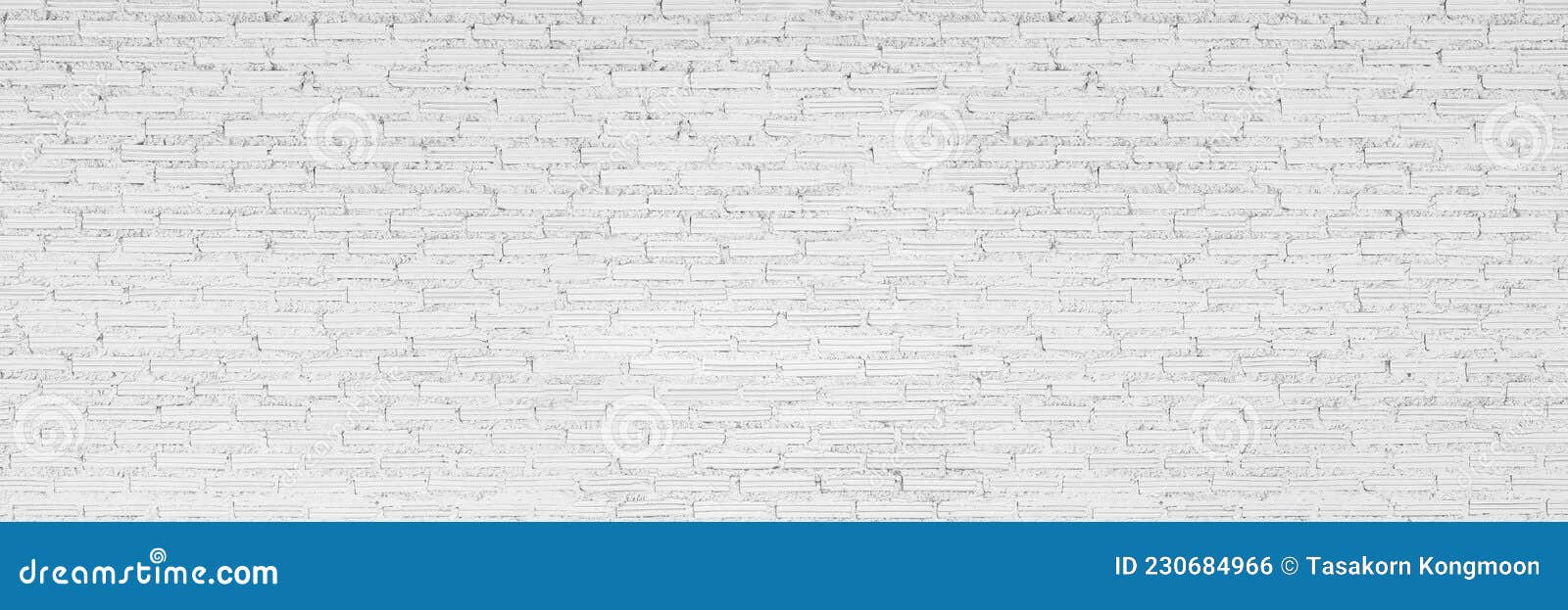 Horizontal White Brick Wall for Pattern and Background Stock Photo ...