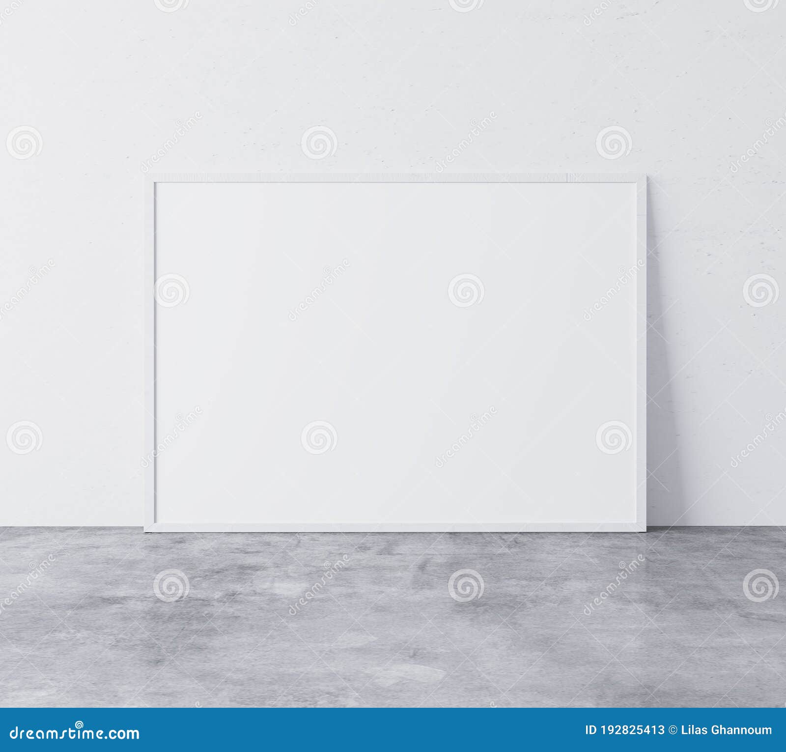 Horizontal White Frame, Size A3 A4 on White Wall and Gray Floor. Stock ...
