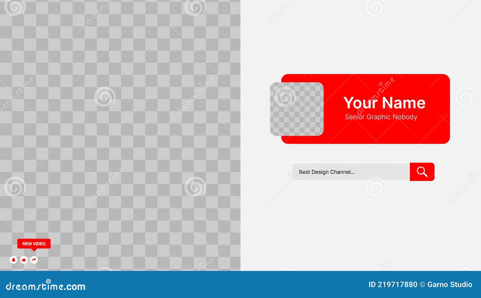 Horizontal White and Red User Interface Template for Social Media. Put ...