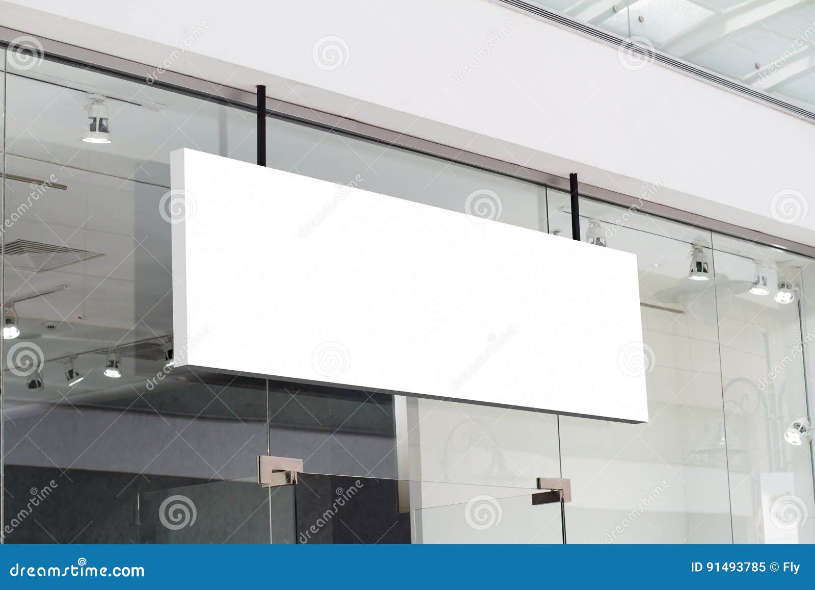Horizontal White Signage on Shop Front Stock Image - Image of outdoor ...