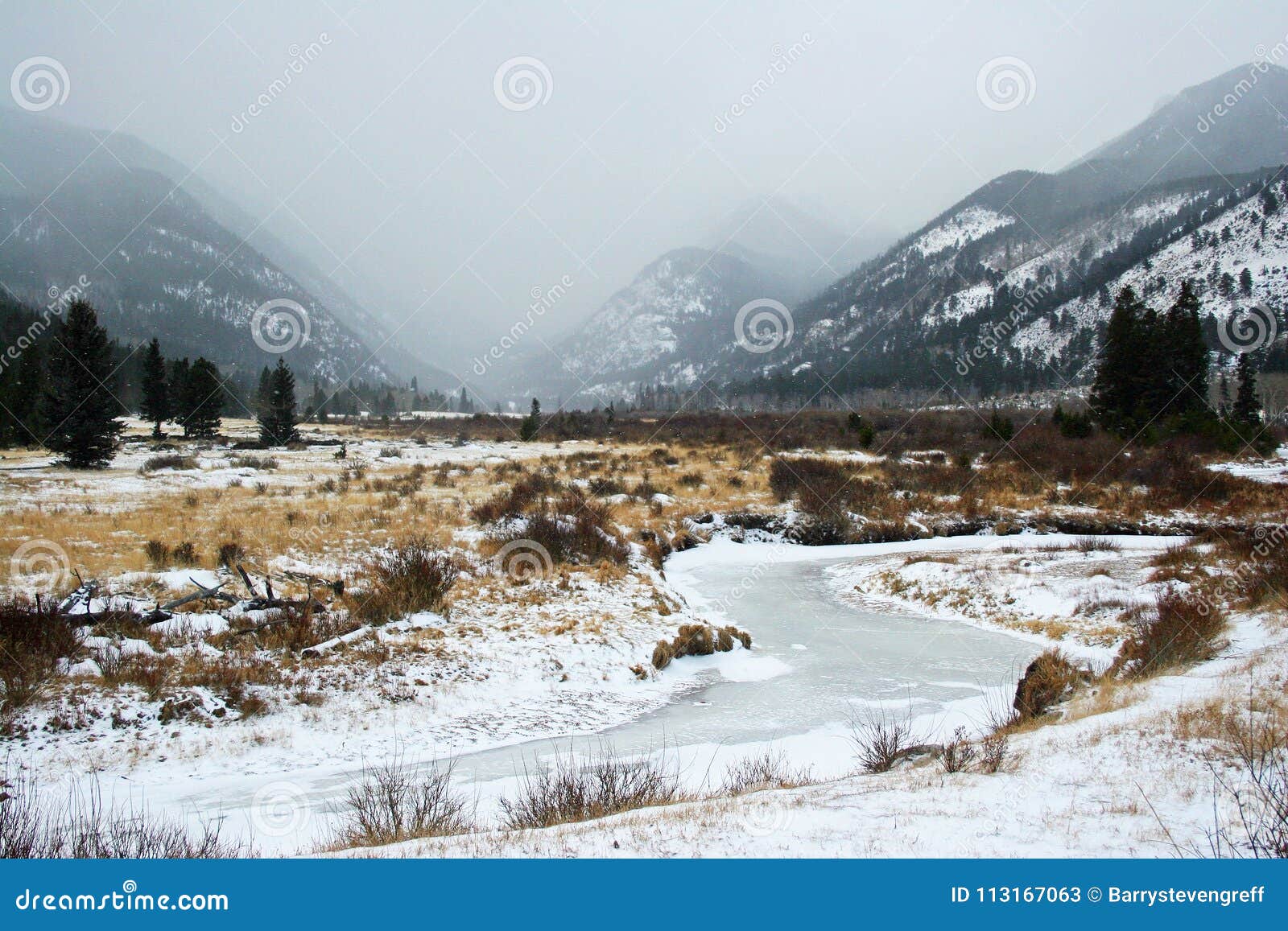 Horizontal Winter Mountain View of Winter Park, Colorado. Stock Image ...