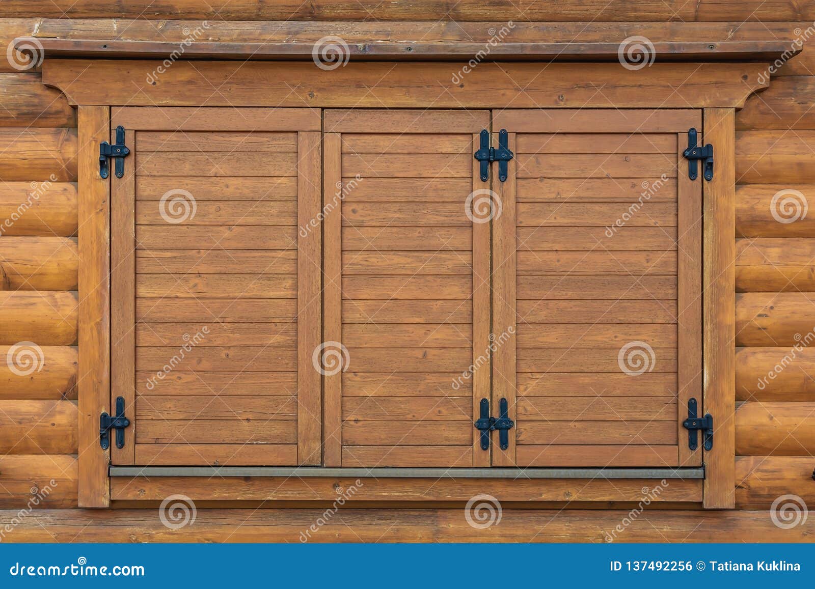 A Horizontal Yellow Wooden Texture of Closed Window Shutters Stock ...