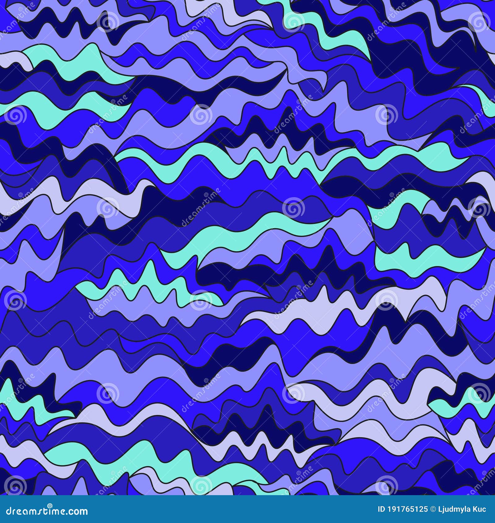 Horizontal Zigzag Seamless Pattern Stock Vector - Illustration of blue ...