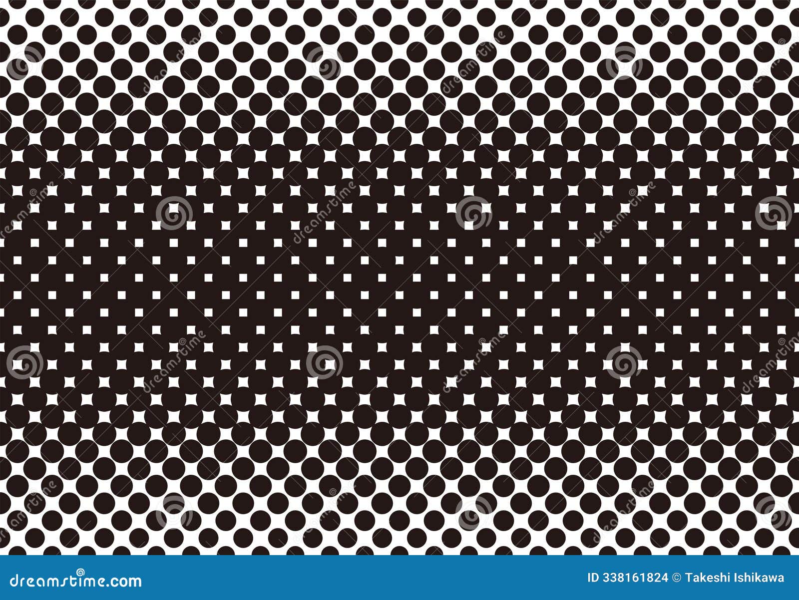 Horizontally Repeatable Seamless Rectangle Monochrome Halftone ...