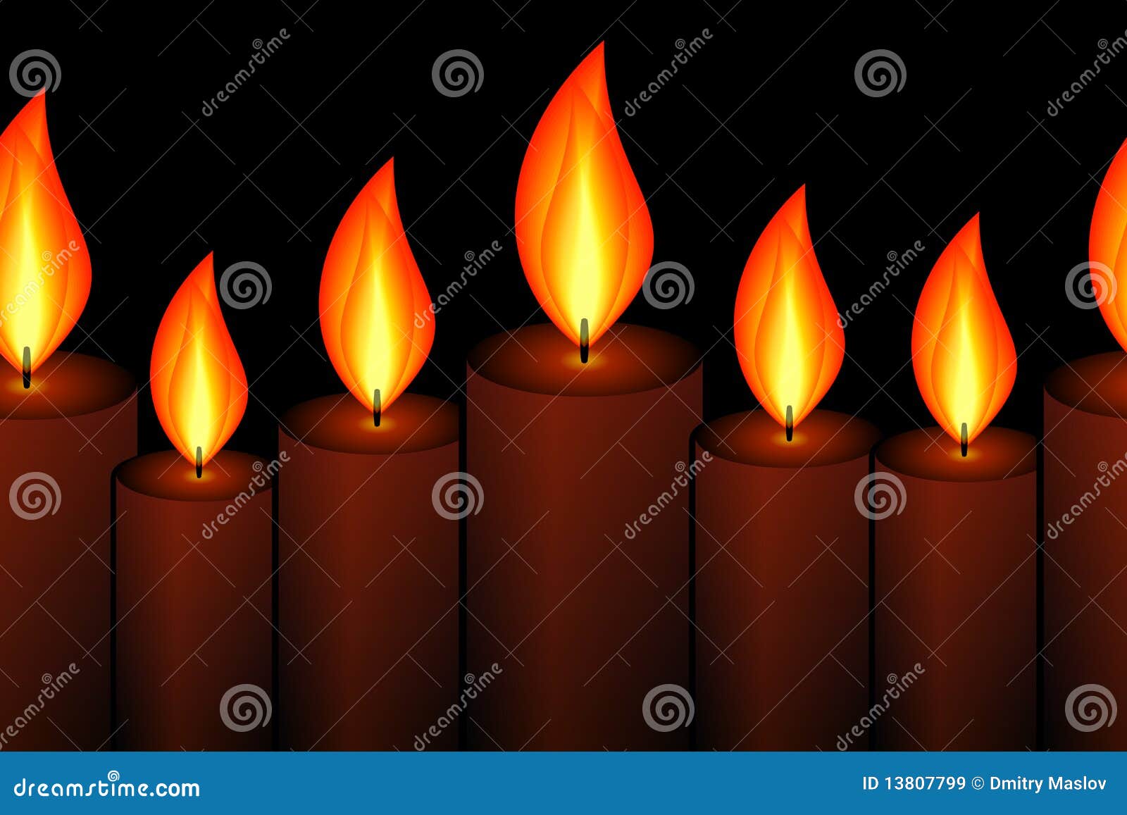 Horizontally Seamless Candle Pattern Picture. Image: 13807799