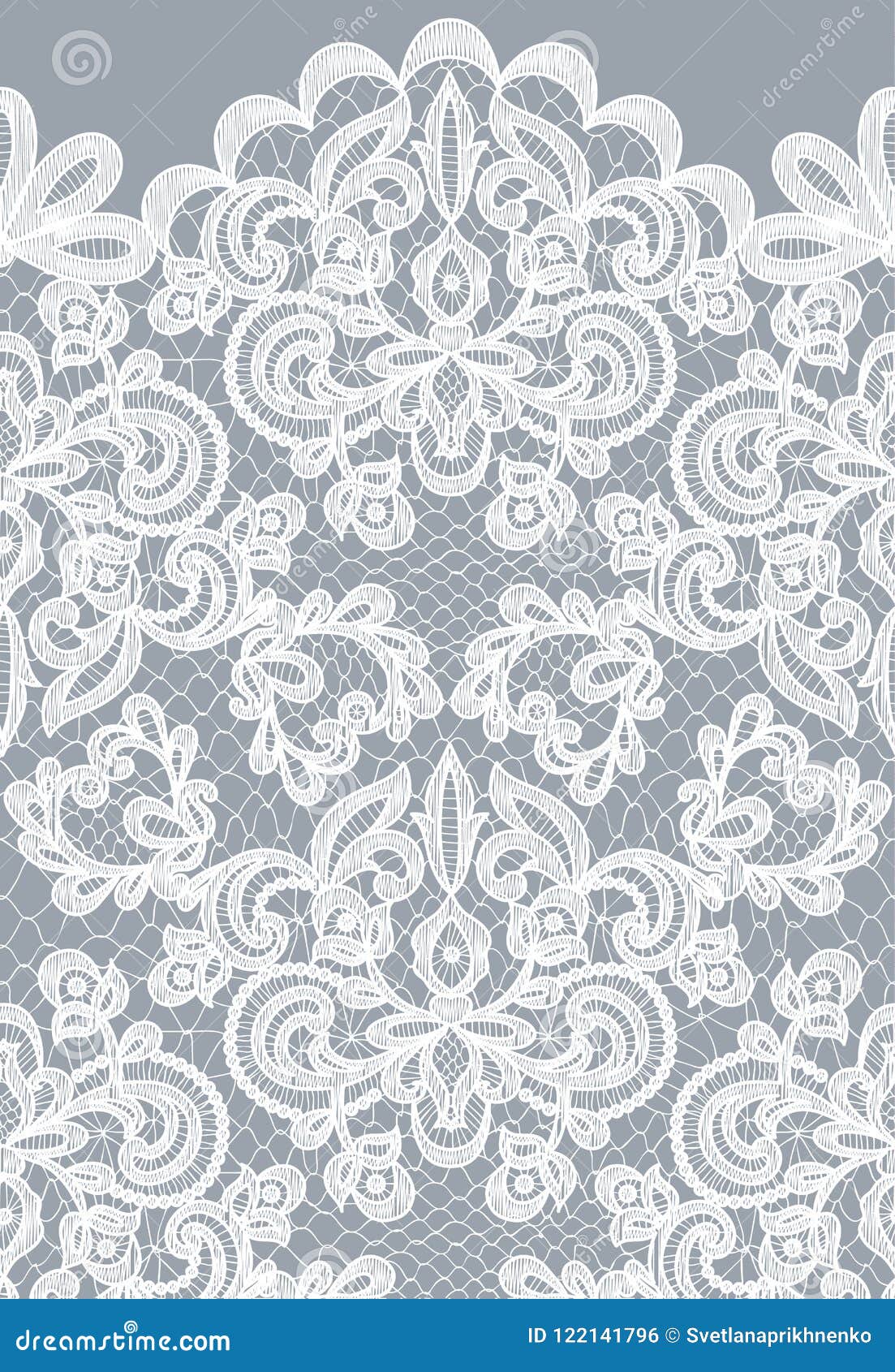 Seamless gray lace stock vector. Illustration of ornamental - 122141796