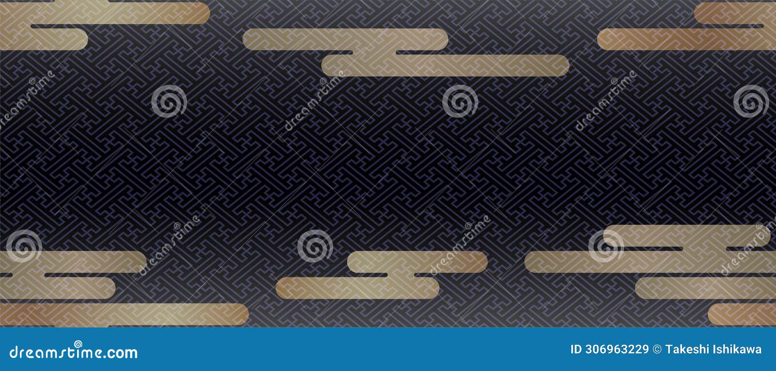 Horizontally and Vertically Repeatable Seamless Vector Japanese Vintage ...