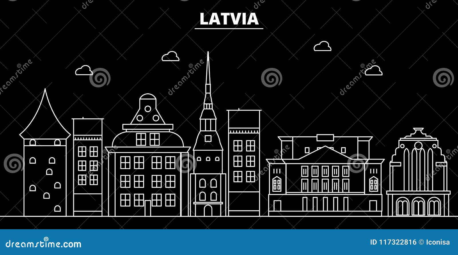 Horizonte De La Silueta De Letonia, Ciudad Del Vector, Arquitectura ...