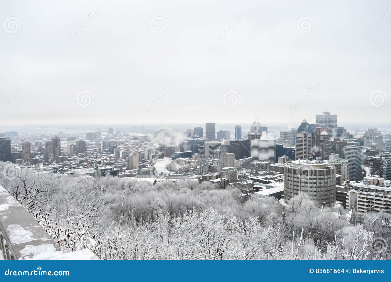 Horizonte De Montreal En Nieve Foto de archivo - Imagen de real, ciudad ...