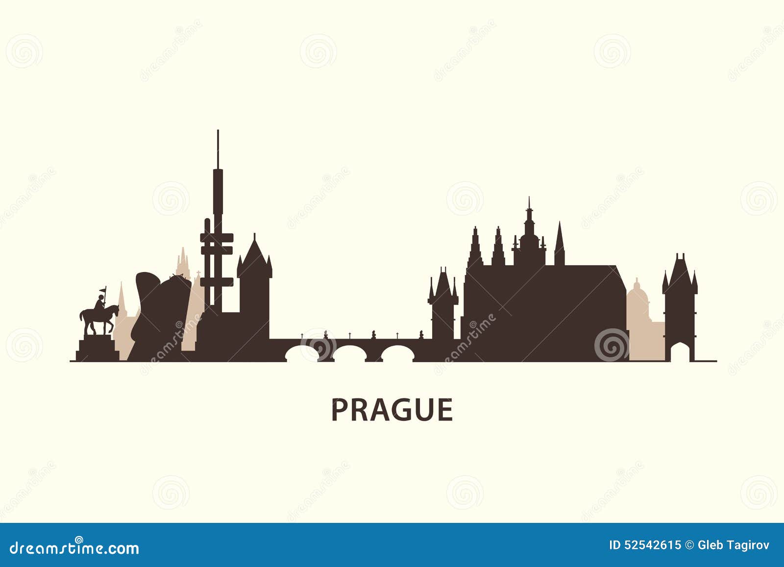 Horizonte de Praga ilustración del vector. Ilustración de apartamento ...