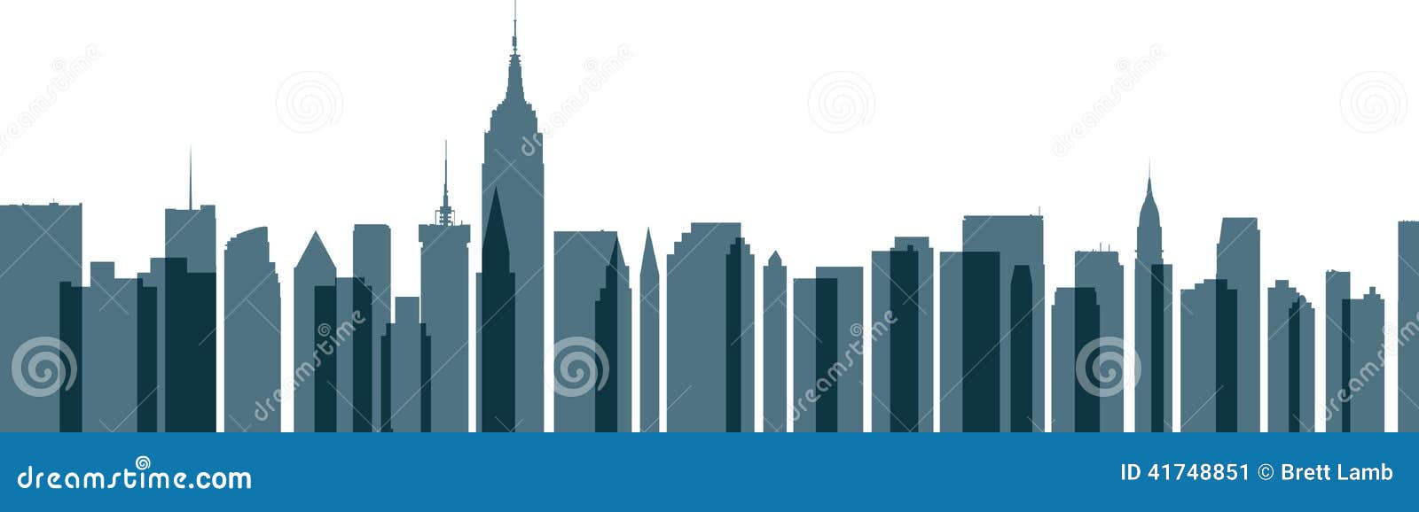 Horizonte Transparente De New York City Stock de ilustración ...