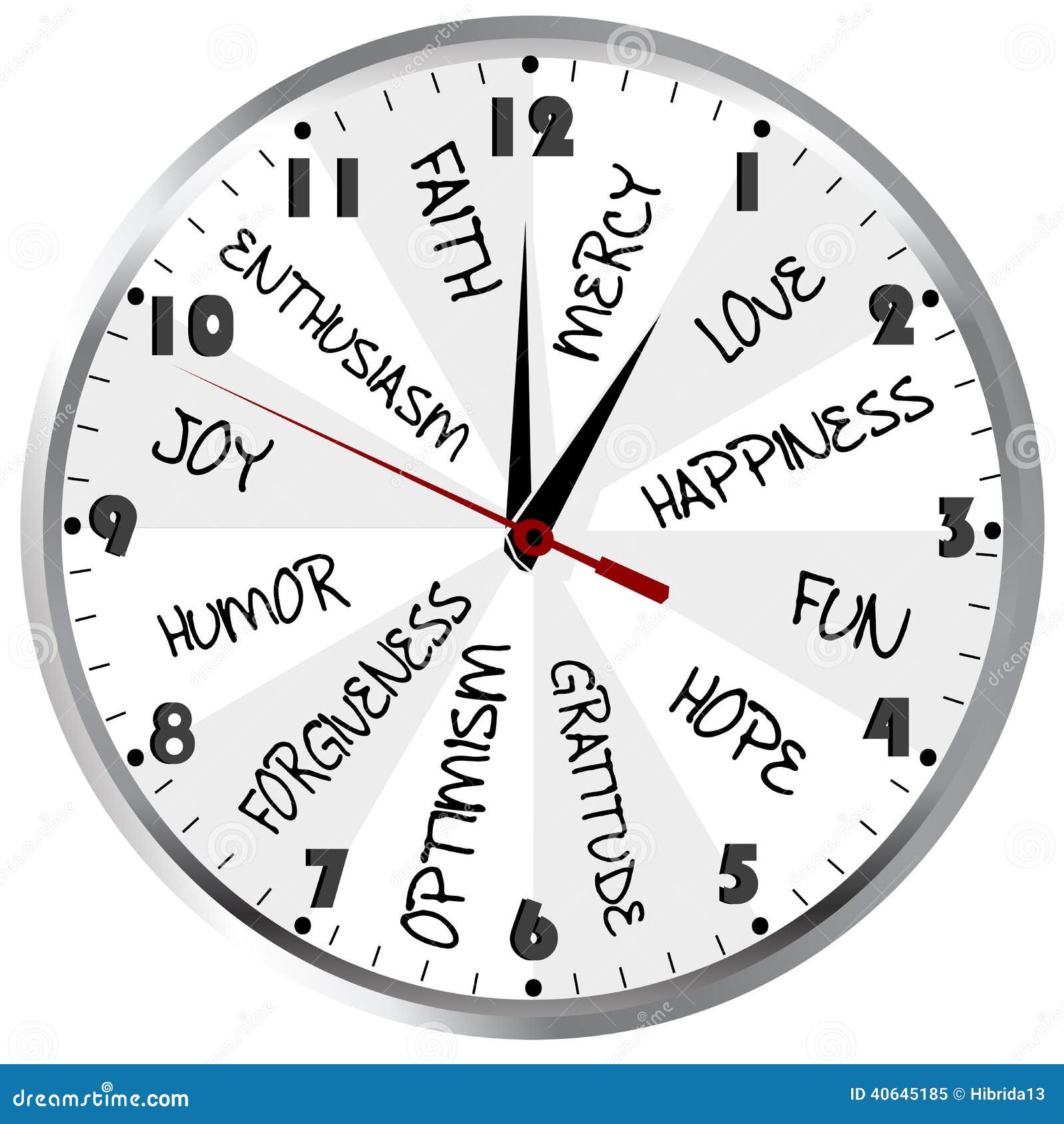 Horloge Avec Des Sentiments Positifs Illustration Stock - Illustration ...