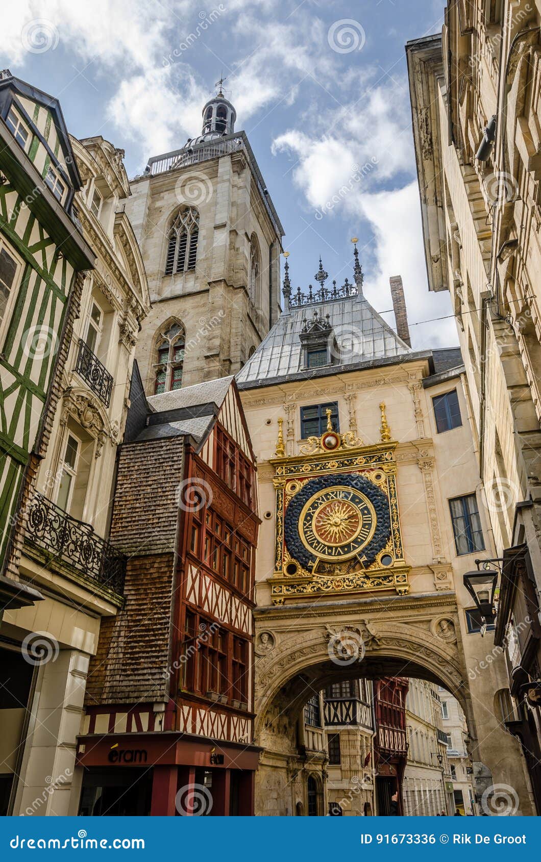 Horloge in Rouen editorial photo. Image of traditional - 91673336