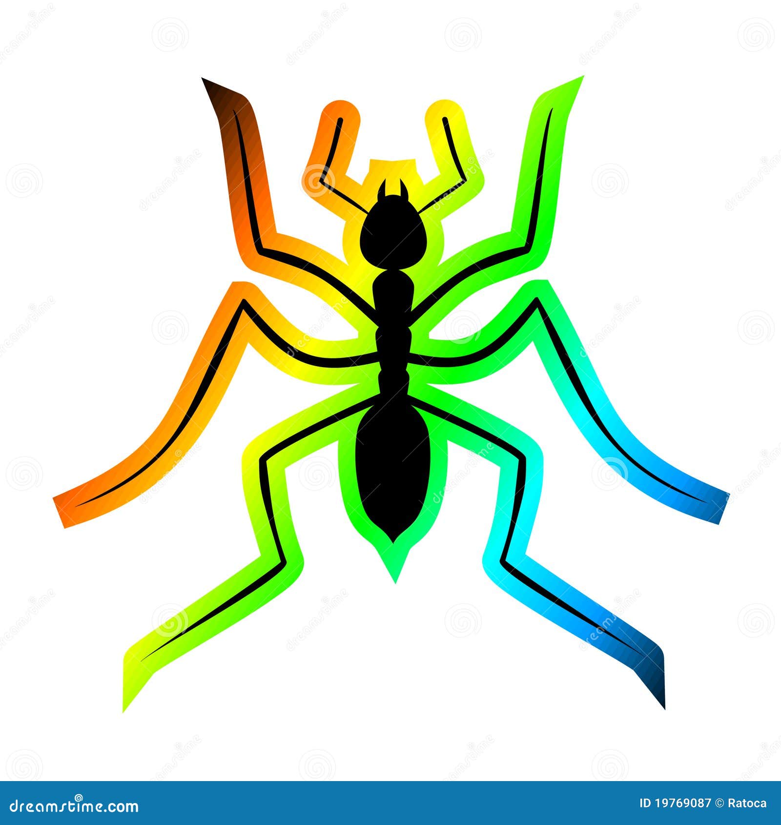 Hormiga colorida ilustración del vector. Ilustración de brillante ...