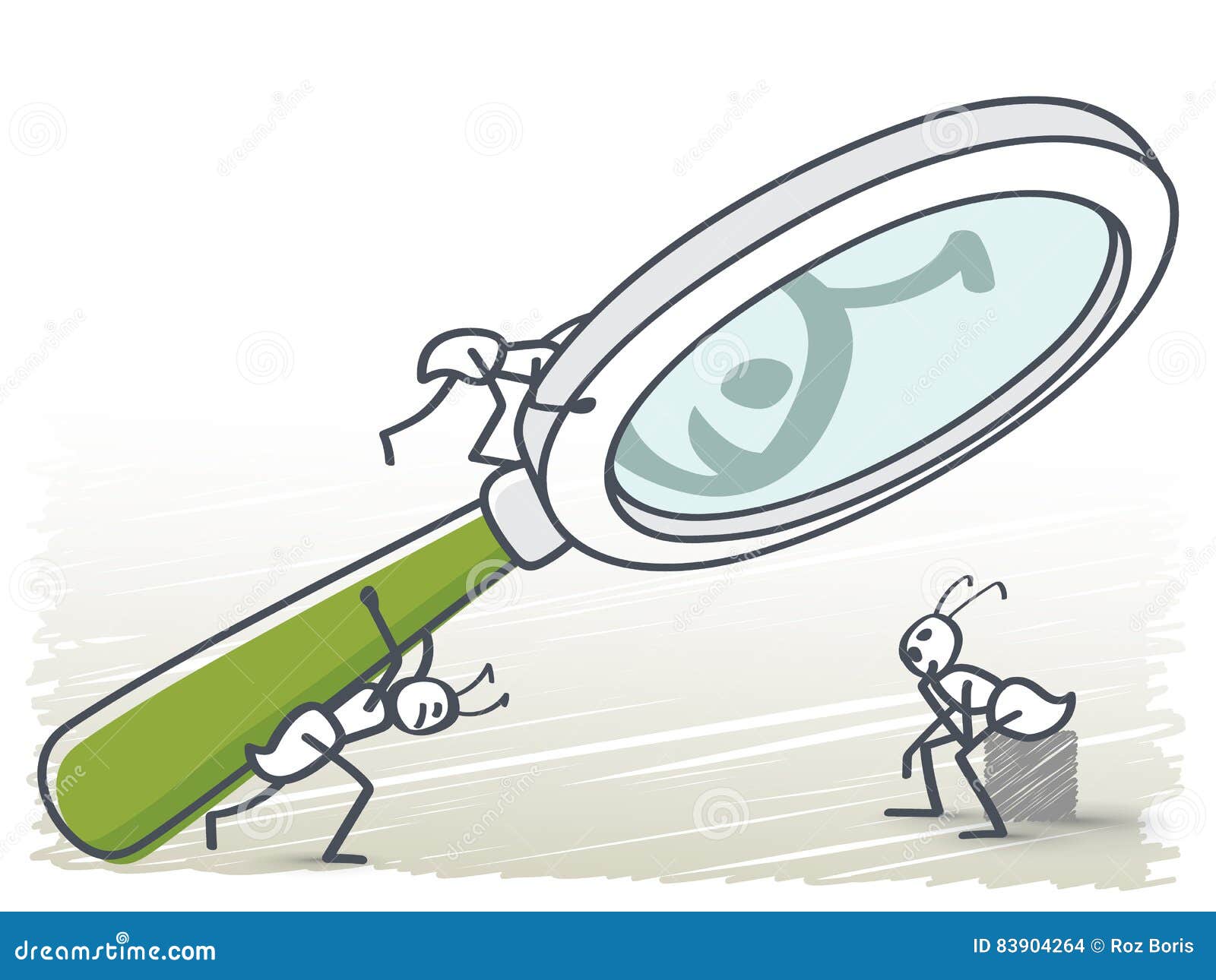 Hormigas y el magnificar ilustración del vector. Ilustración de manual ...