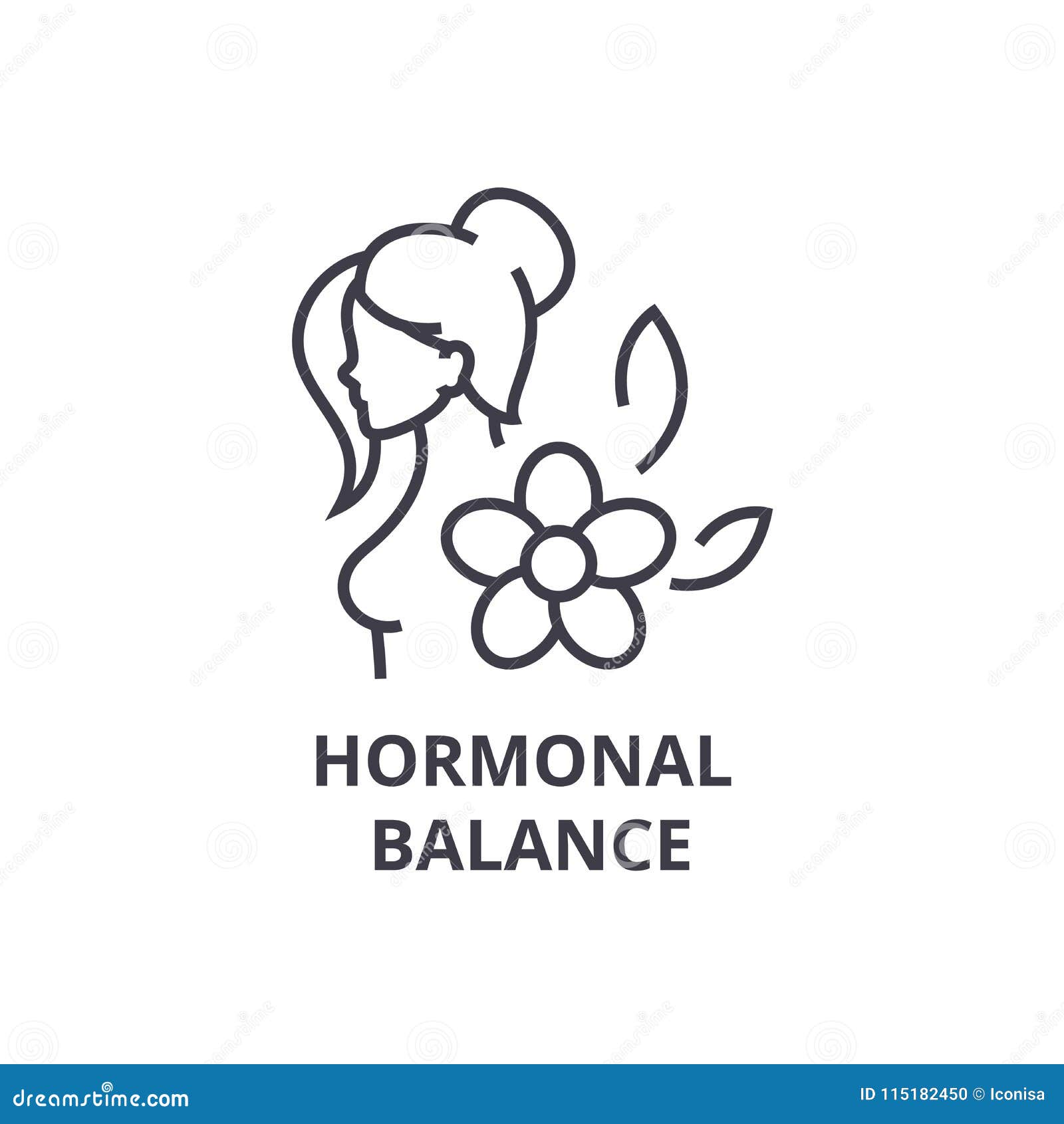 Hormonal Balance Thin Line Icon, Sign, Symbol, Illustation, Linear ...