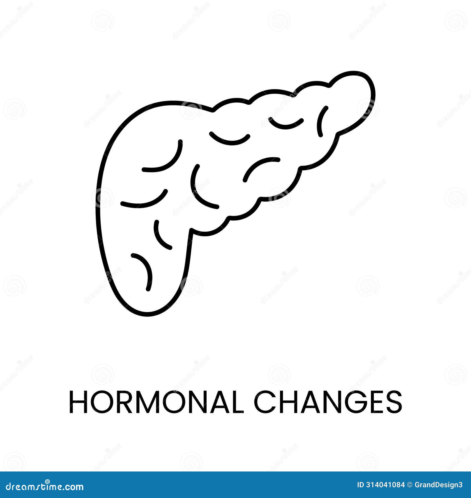 Hormonal Changes Line Icon in Vector with Editable Stroke. Stock Vector ...