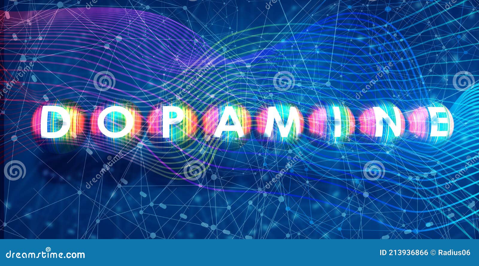 Hormone Dopamine Concept. Lines and Dots Connected Backdrop Stock ...