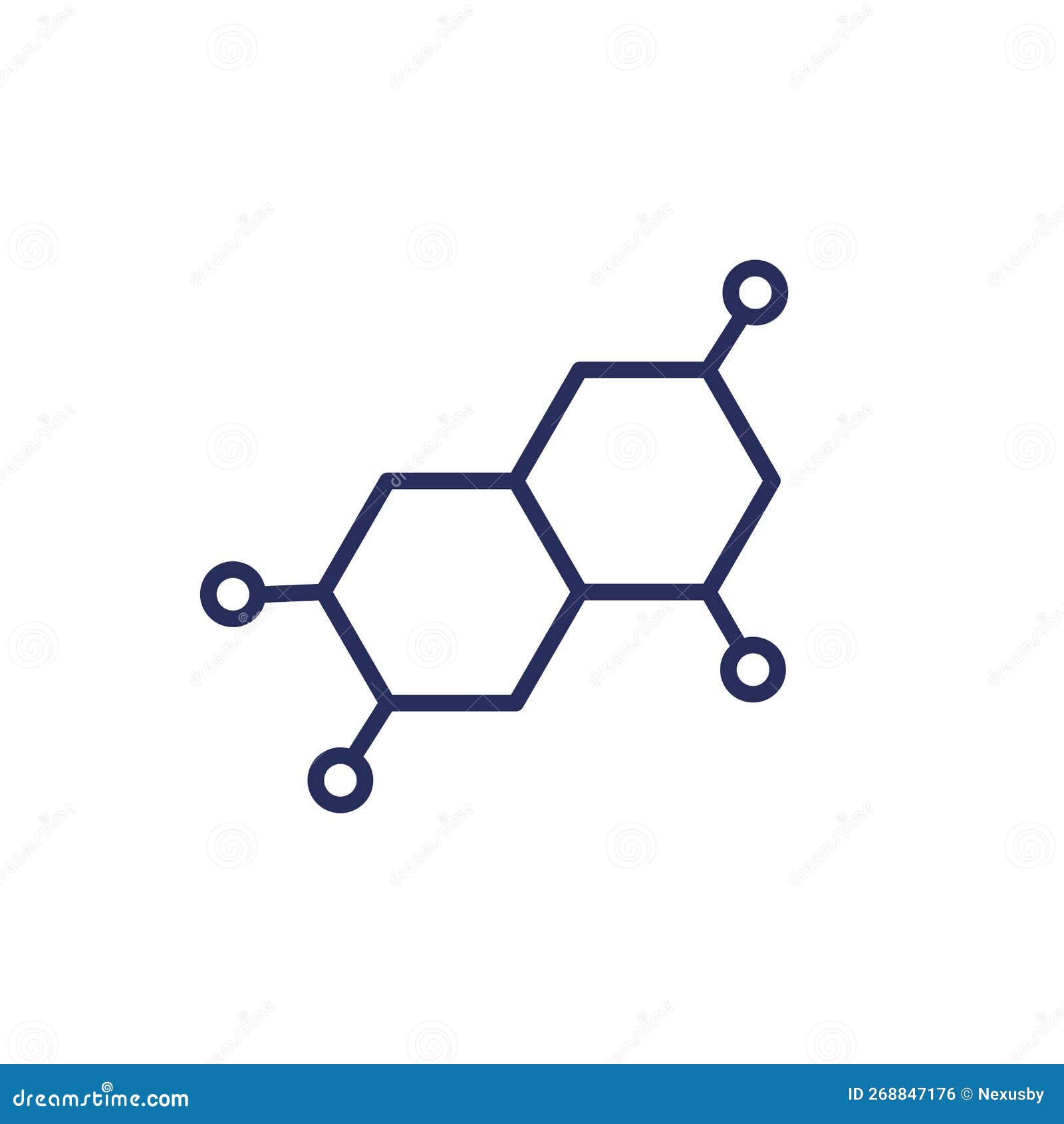 Hormone Icon with a Molecule, Line Vector Stock Vector - Illustration ...