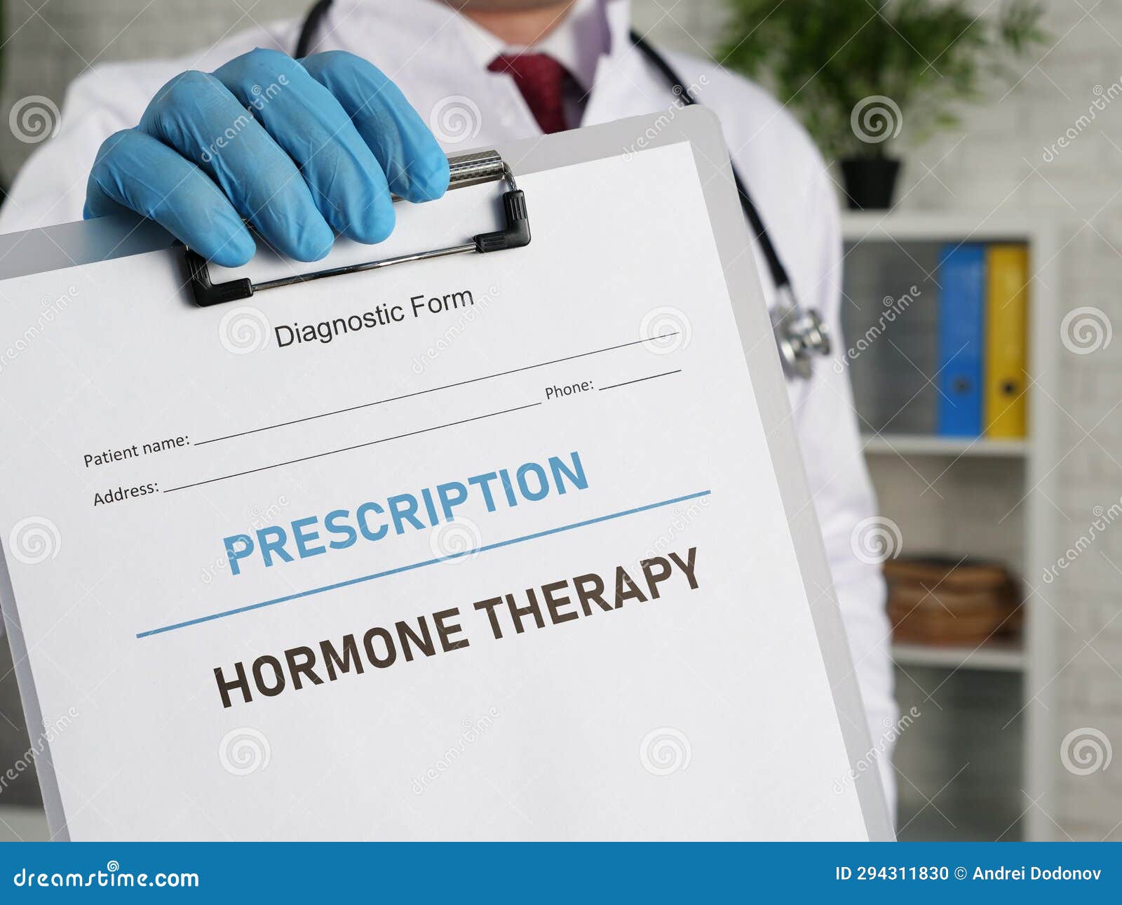 Hormone Therapy is Shown Using the Text in the Prescription Stock Photo ...