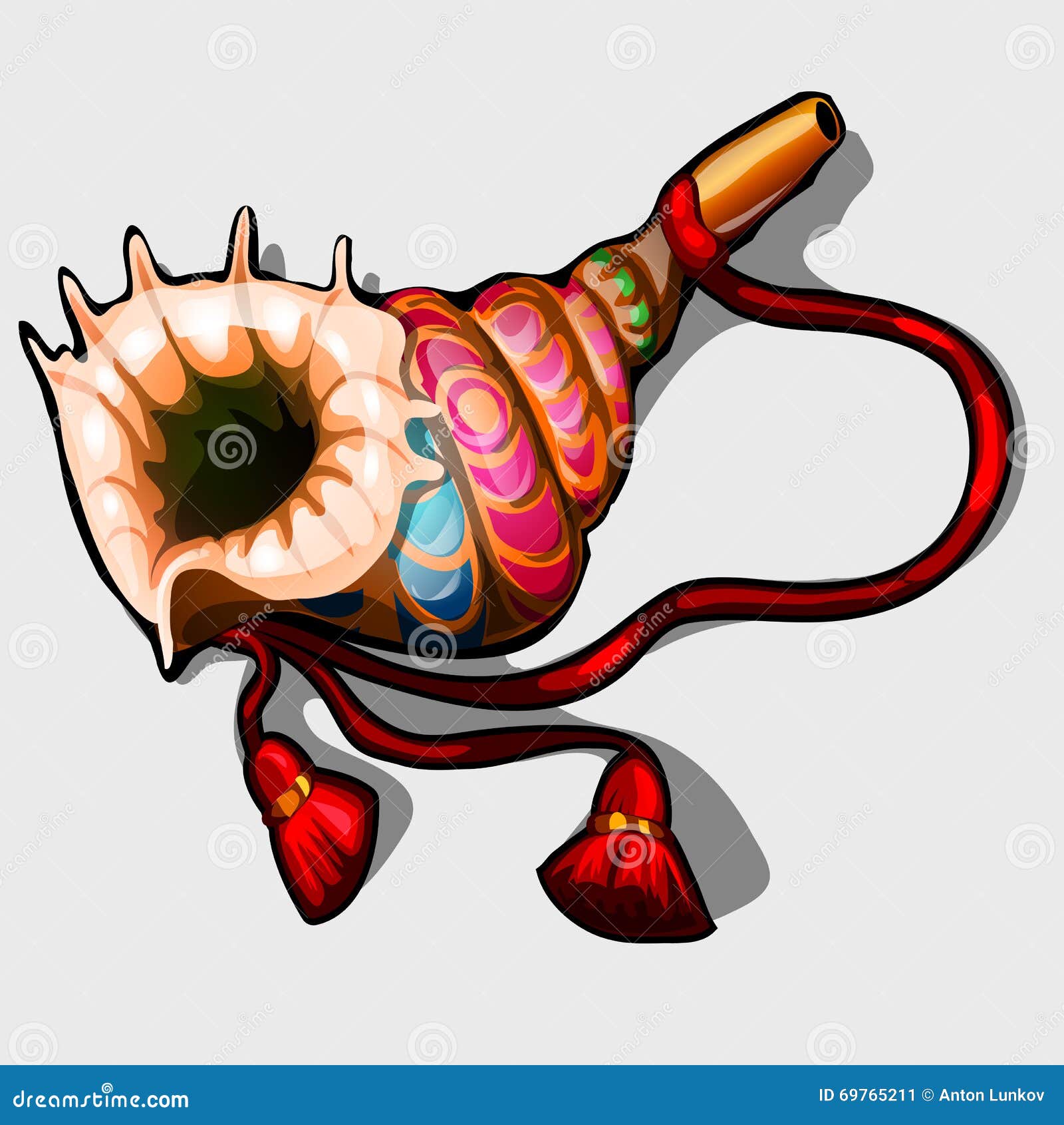 Horn in the Form of Shells, Indian Style Stock Vector - Illustration of ...