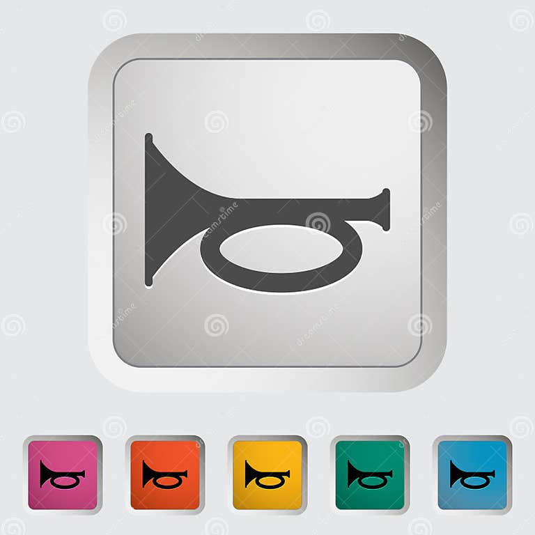 Horn icon stock vector. Illustration of sound, post, loudhailer - 34654600