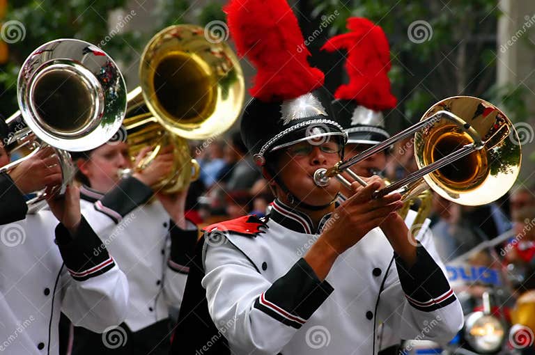 Horn Players, Marching Band Editorial Image - Image of white, black ...