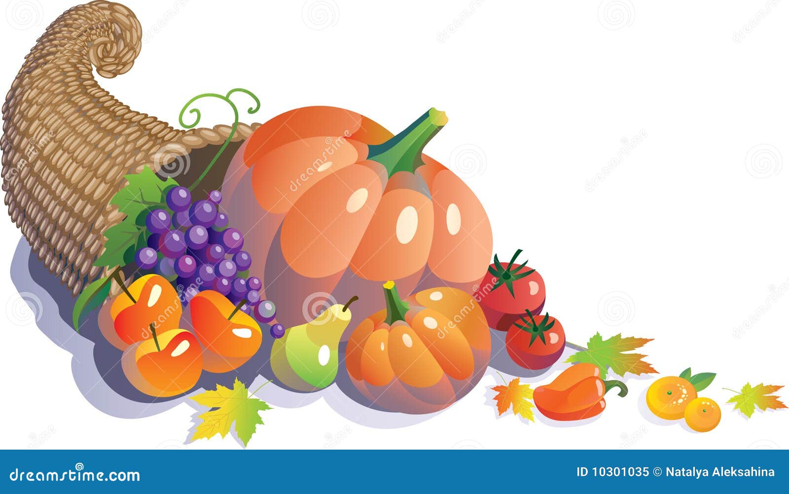 Horn of plenty stock vector. Illustration of tomato, pear - 10301035