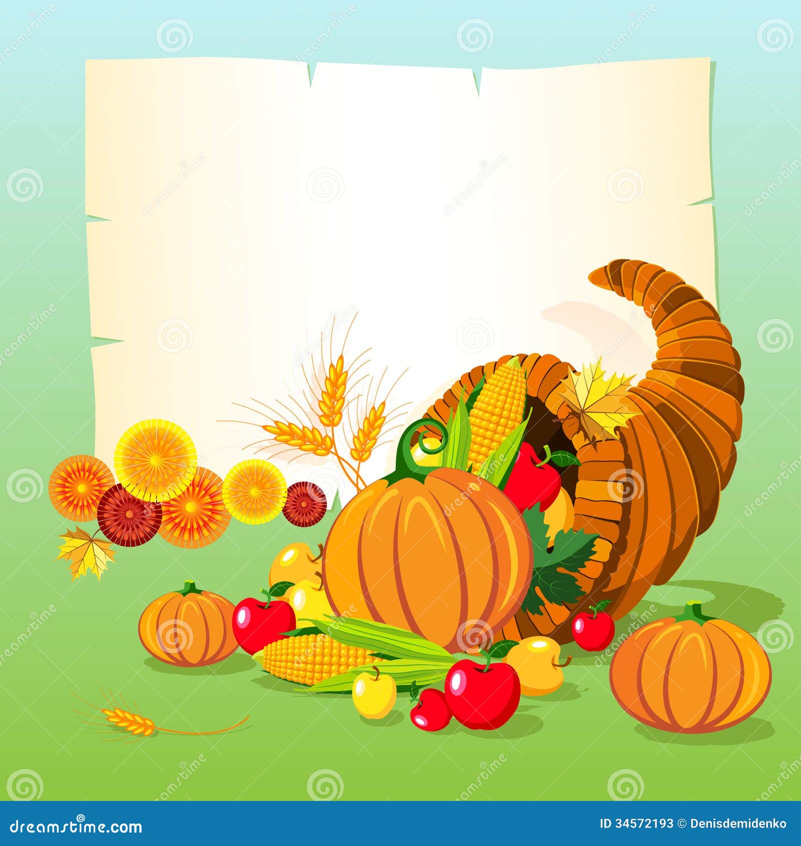 Horn of Plenty. Cornucopia. Stock Vector - Illustration of cornucopia ...