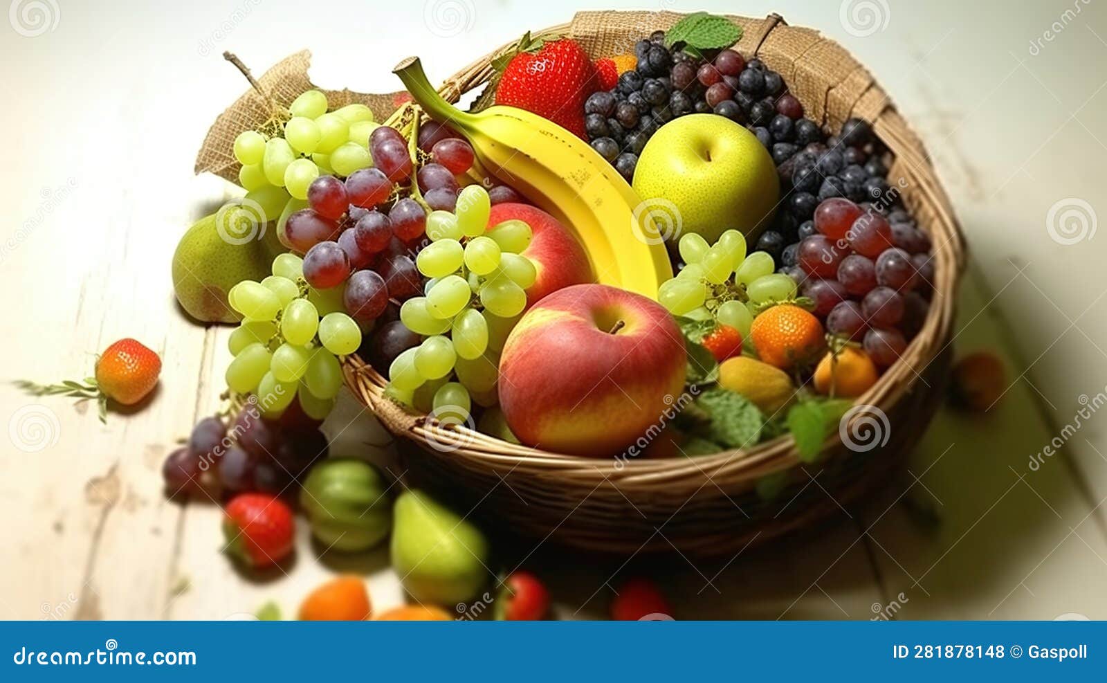 Horn of Plenty Filled with Fruit. Generative AI Stock Illustration ...