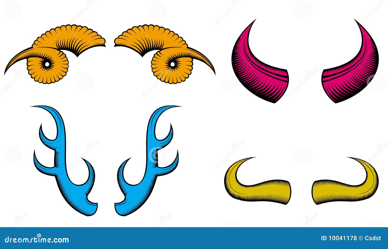 Horn set stock vector. Illustration of icon, vector, pattern - 10041178