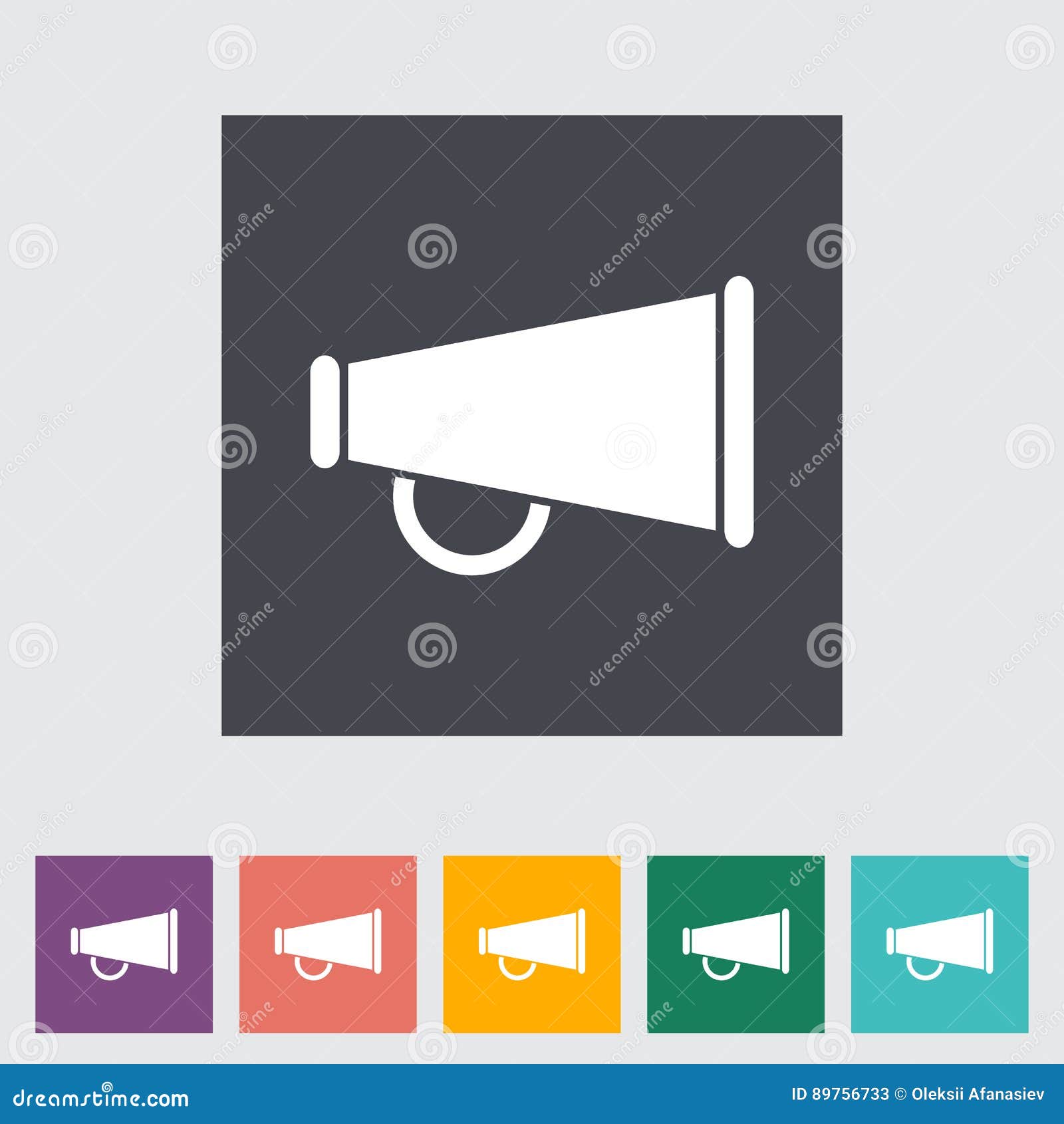 Horn single flat icon. stock vector. Illustration of sound - 89756733