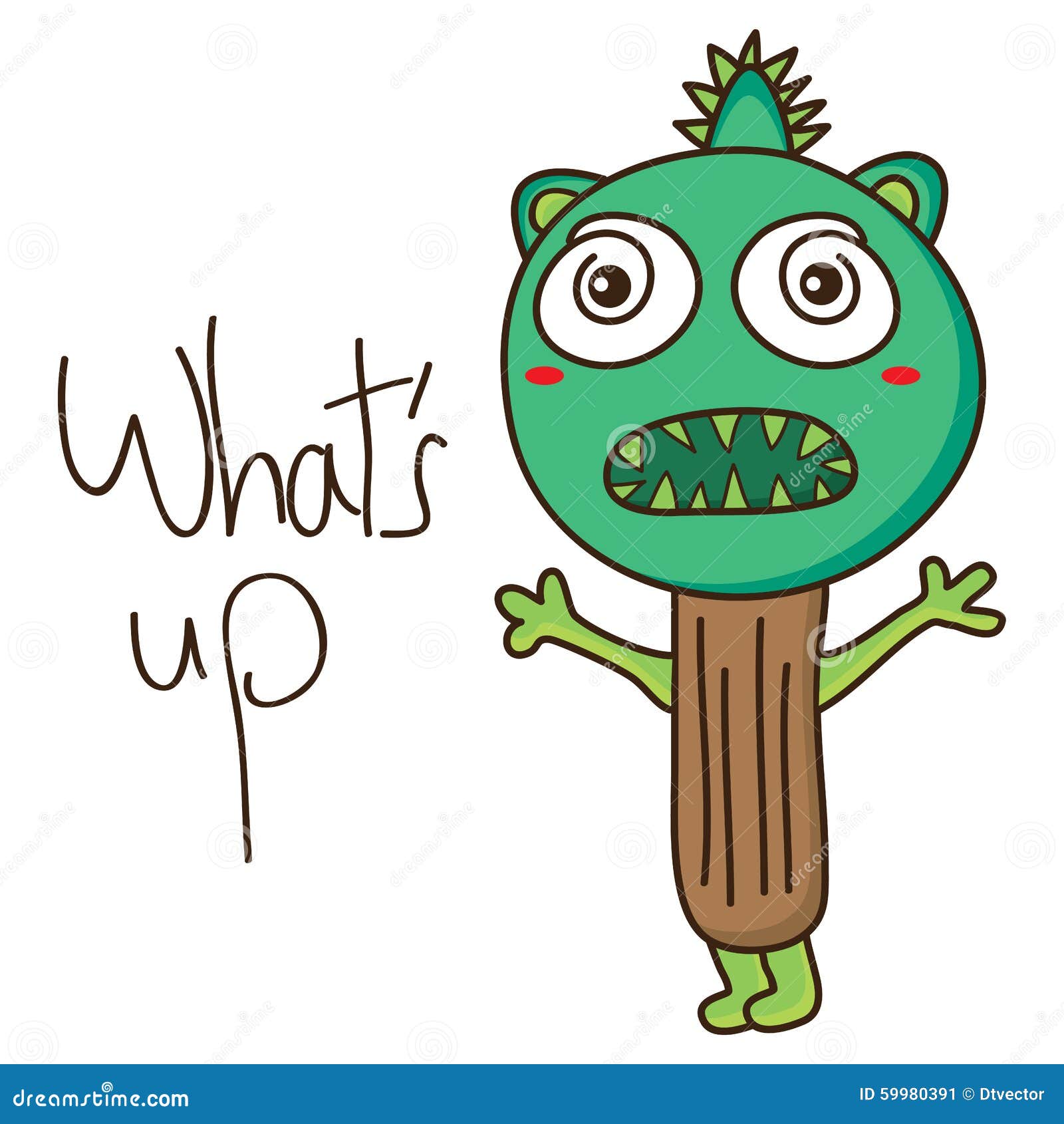 Thorn Stick Monster Cartoon Vector | CartoonDealer.com #59980391