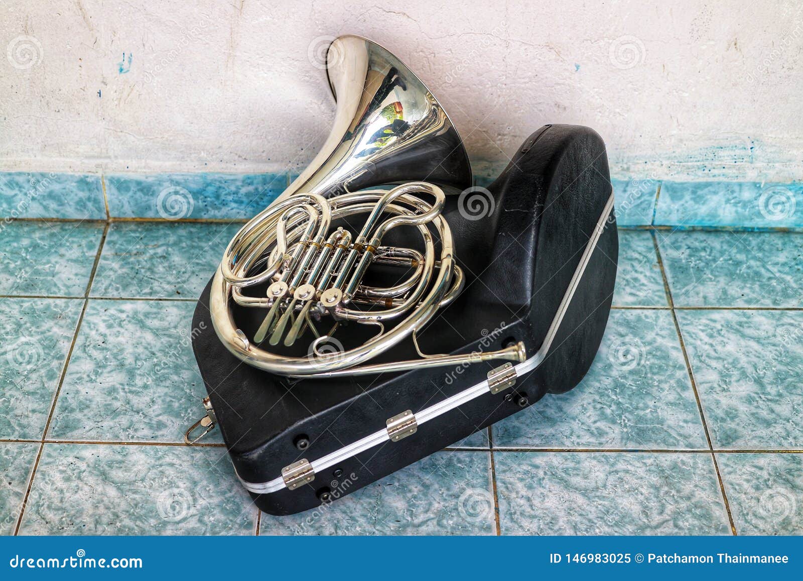 Horn is a Type of Instrument in the Type of Brass Blower. Stock Image ...