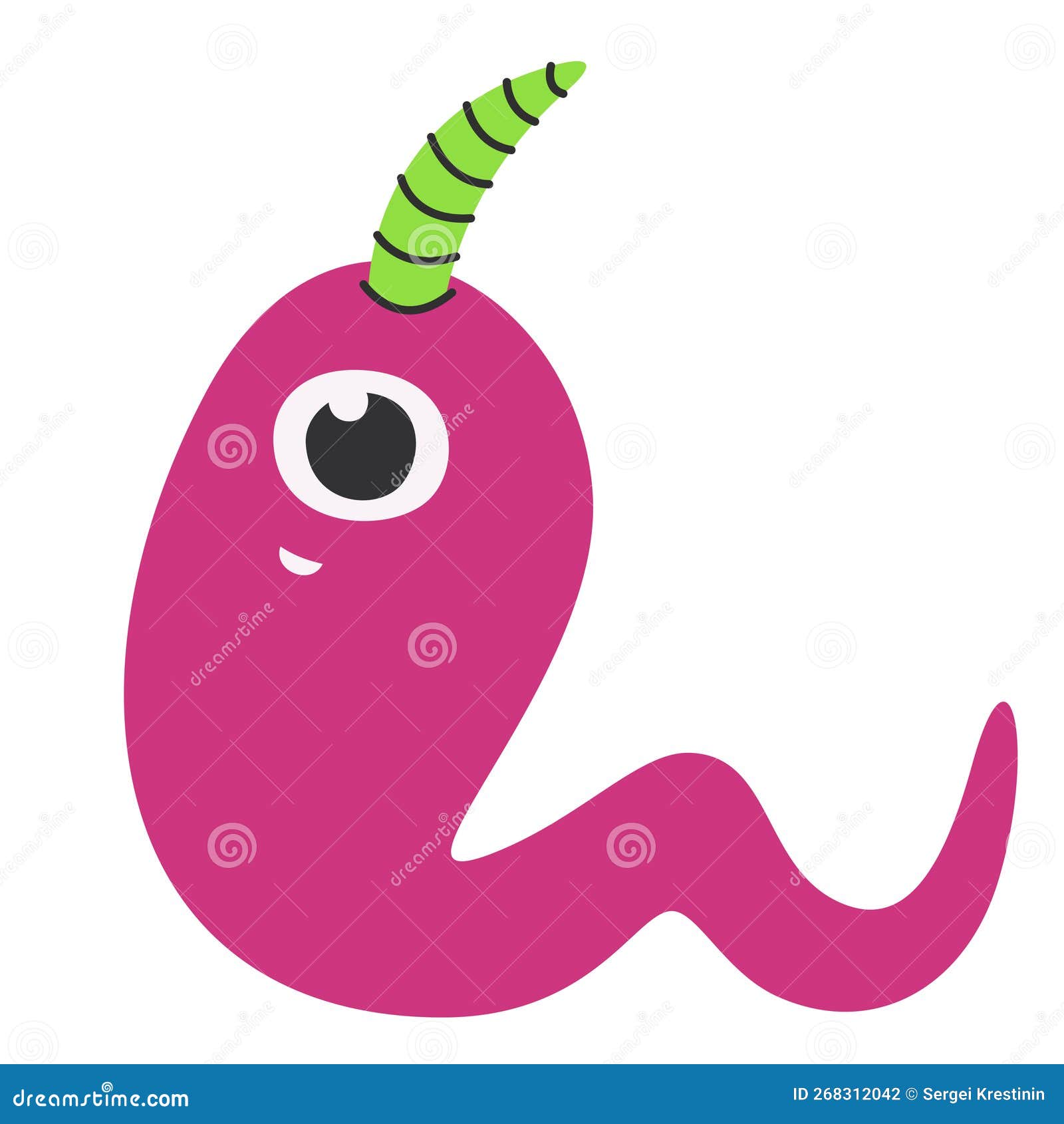 Horned alien worm. stock vector. Illustration of fiction - 268312042