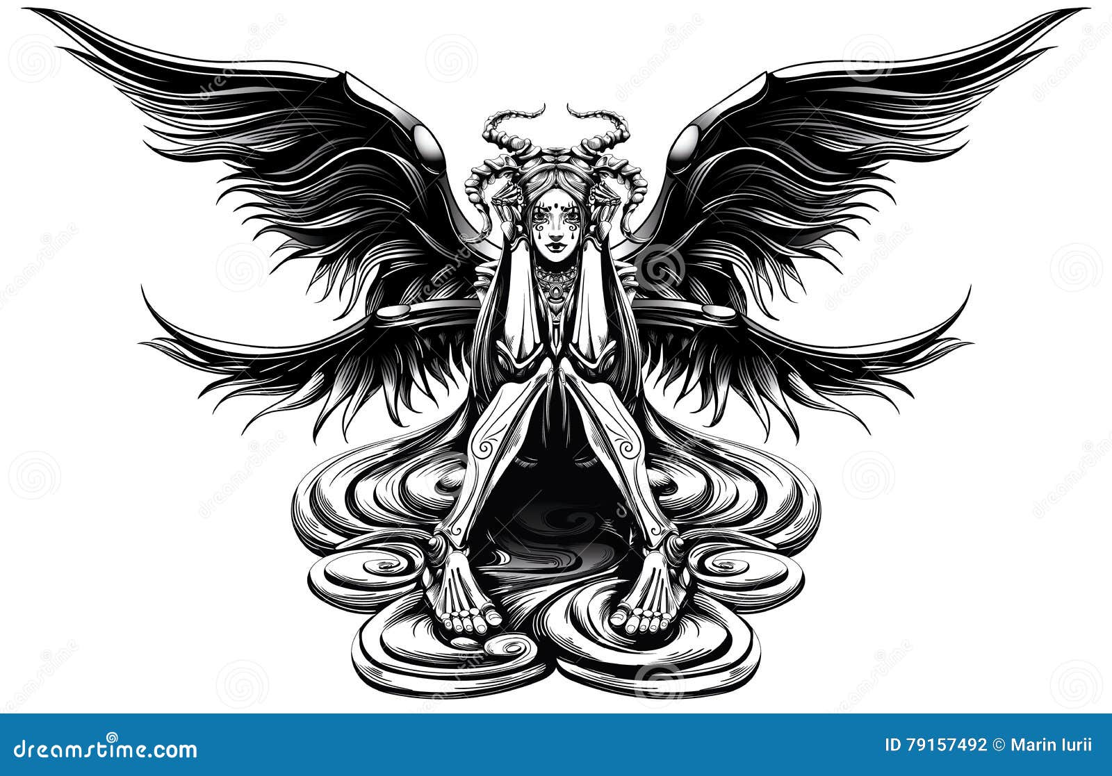 Horned Angel Stock Illustrations – 615 Horned Angel Stock Illustrations ...