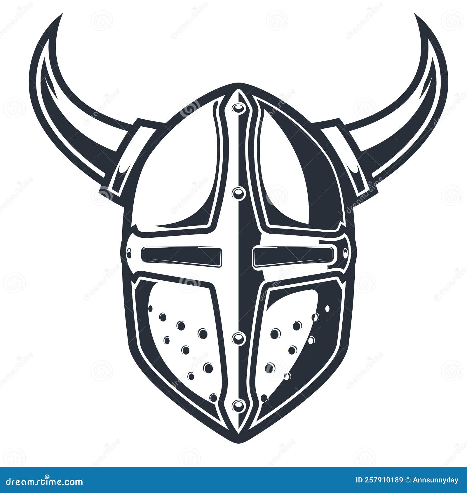 Horned Crusader Helmet, Knight Headpiece, Helmet with Horns Stock ...