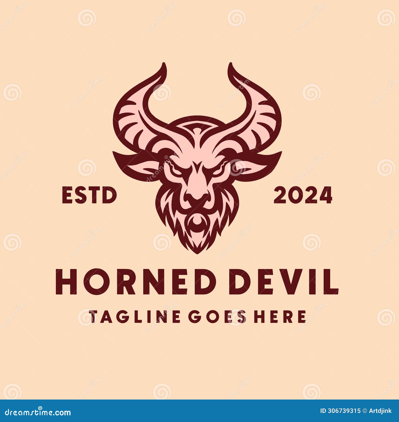 Horned Devil Vector Logo Design Illustration Stock Vector ...