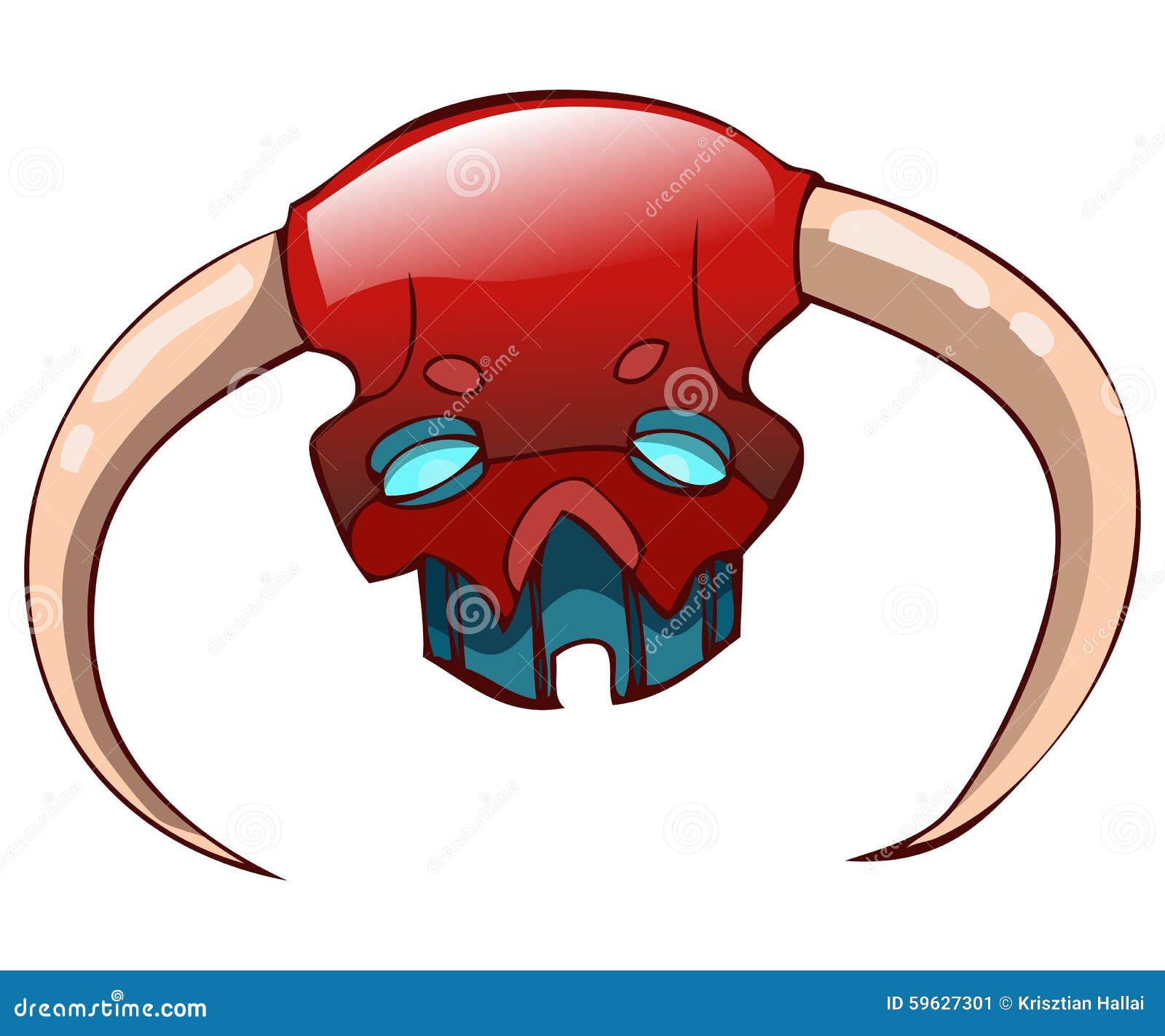 Horned Mask, Vector Illustration. Stock Vector - Illustration of emblem ...