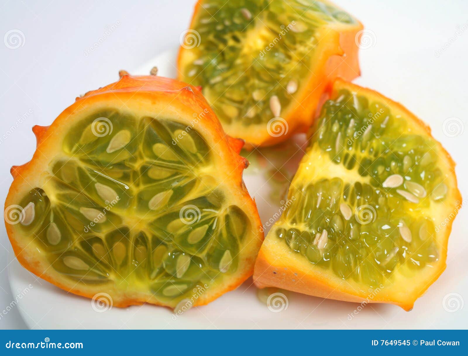 Horned melon horizontal stock image. Image of plate, horizontal - 7649545