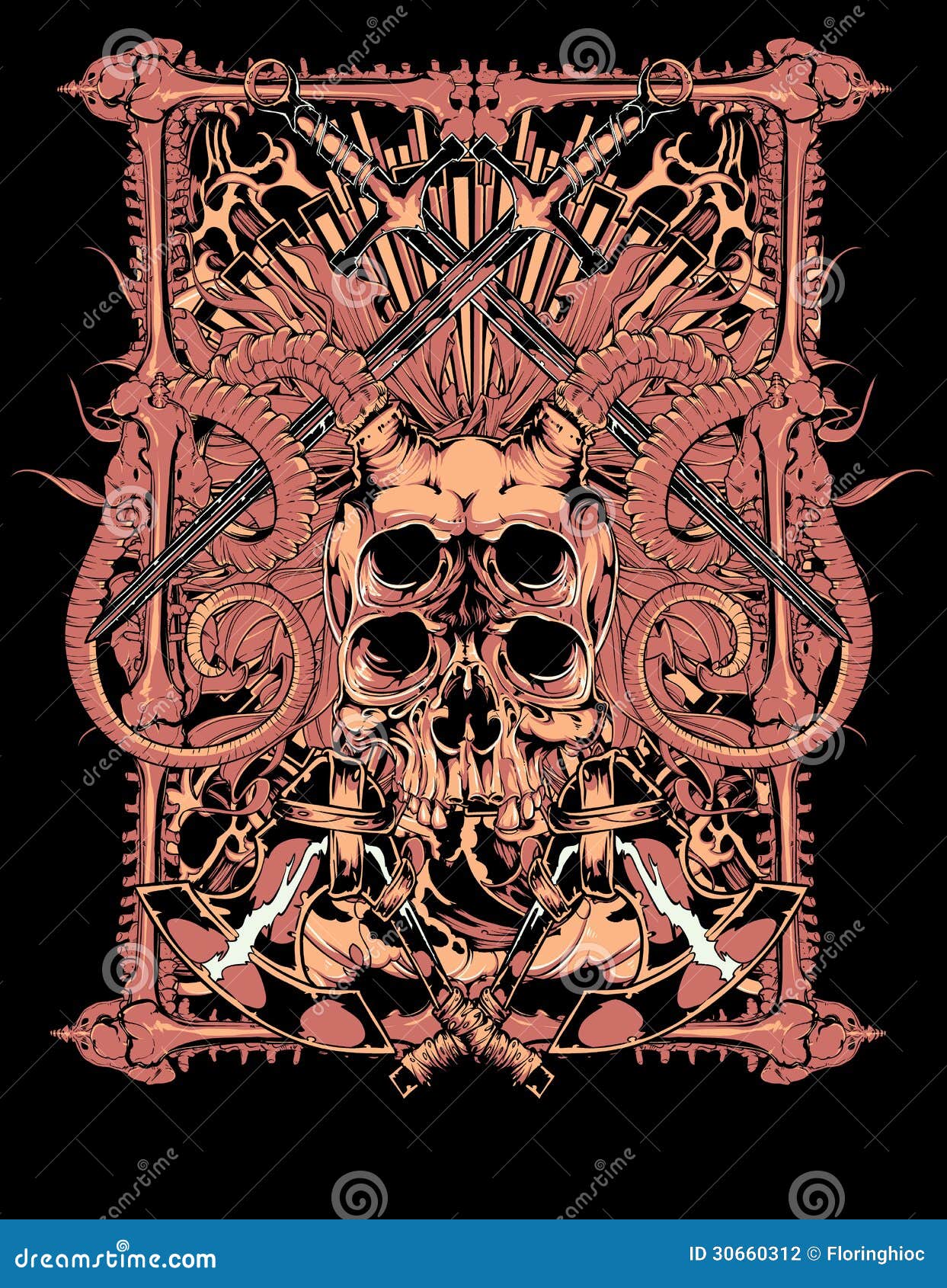 The horned one stock vector. Illustration of celtic, night - 30660312