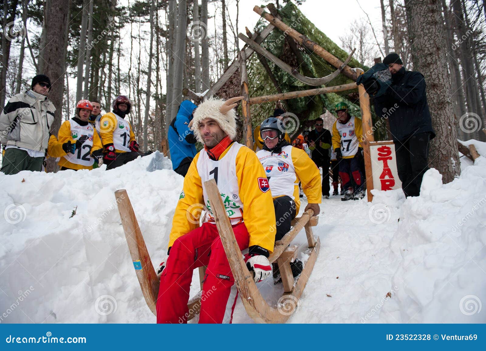 Horned Sledge Race 2012 in Turecka, Slovakia Editorial Stock Photo ...