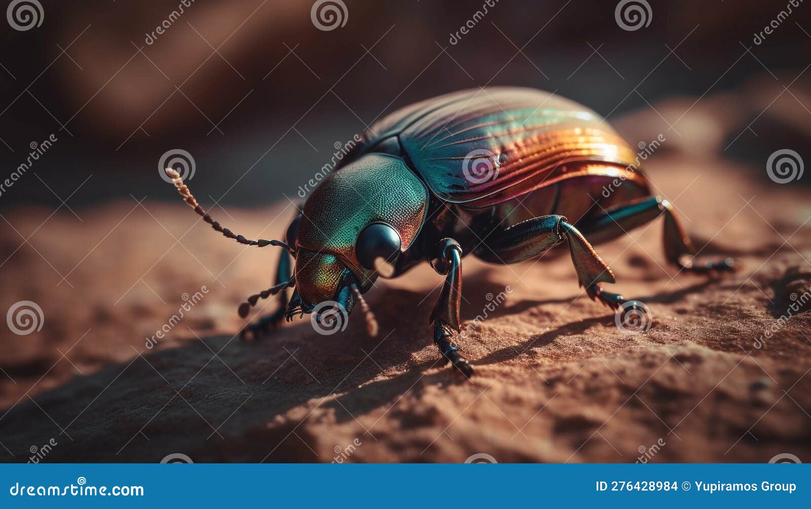 Horned Weevil Crawling on Green Leaf Outdoors Generated by AI Stock ...