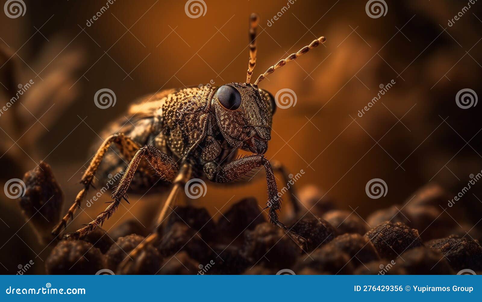 Horned Weevil Leg on Green Leaf Pattern Generated by AI Stock ...