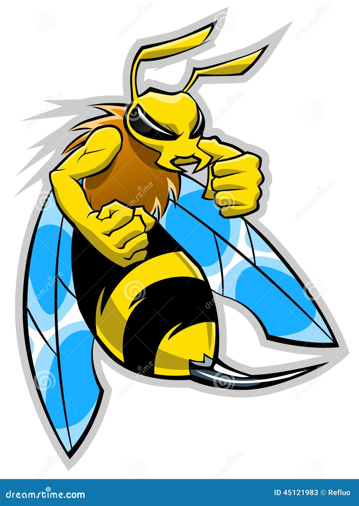 Hornet Mascot Running And Playing Basketball Vector Illustration ...