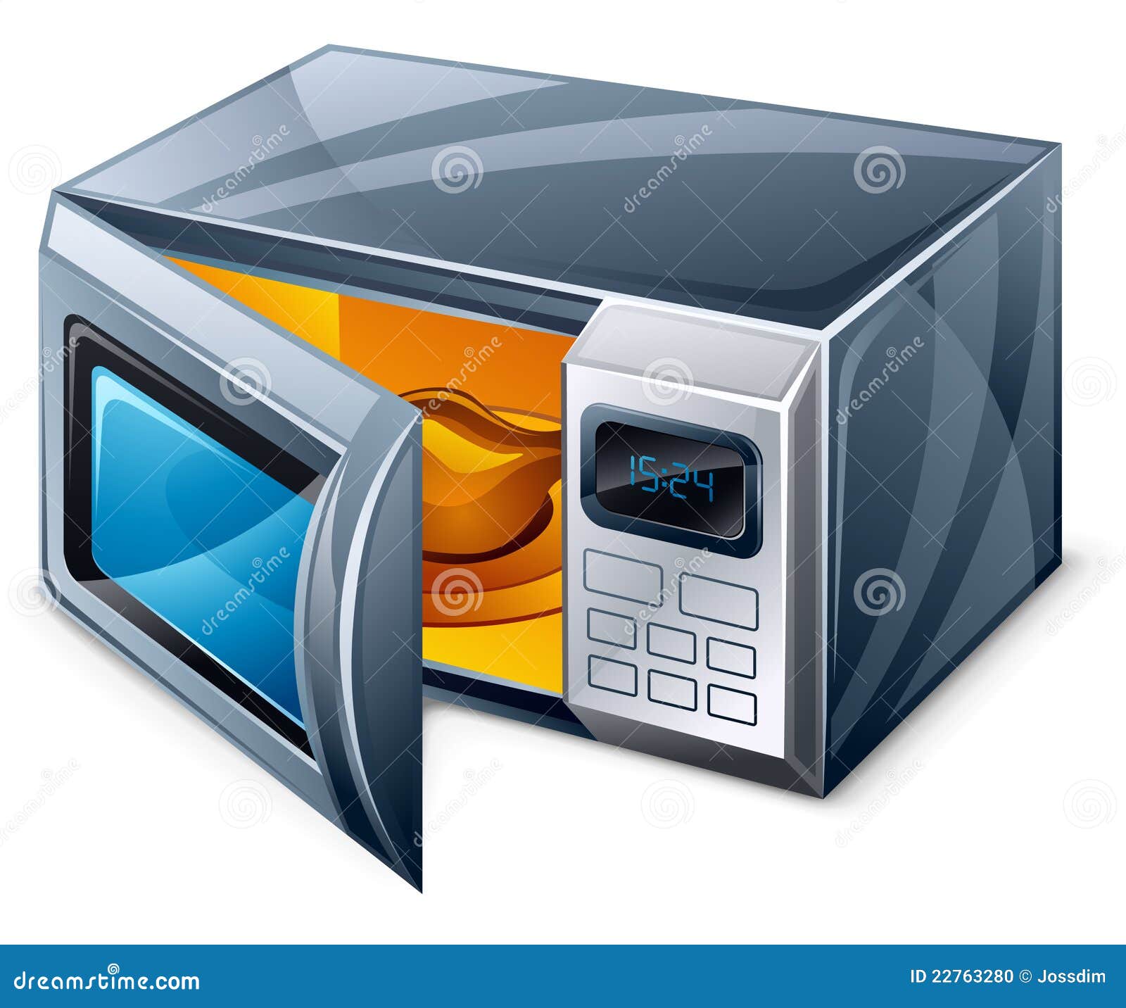 Horno microondas ilustración del vector. Ilustración de amarillo - 22763280