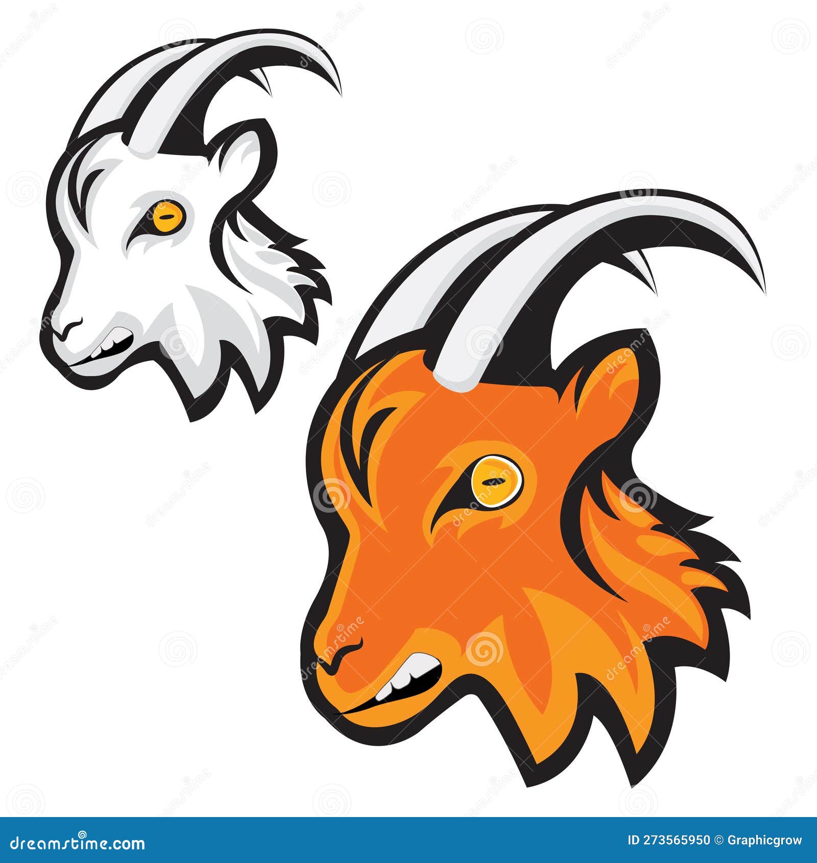 Goat head illustration stock vector. Illustration of animals - 273565950