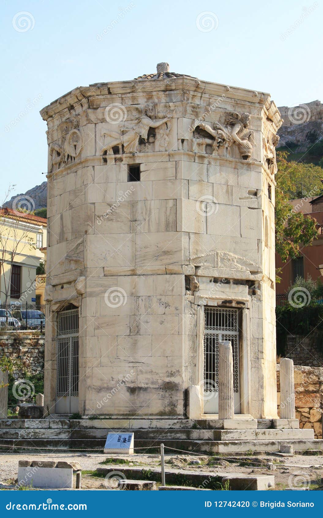 The Horologion of Athens (Tower of the Winds) Stock Photo - Image of ...