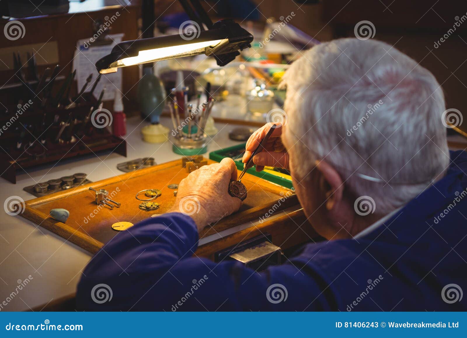 Horologist Repairing a Watch Stock Image - Image of macro, horologist ...